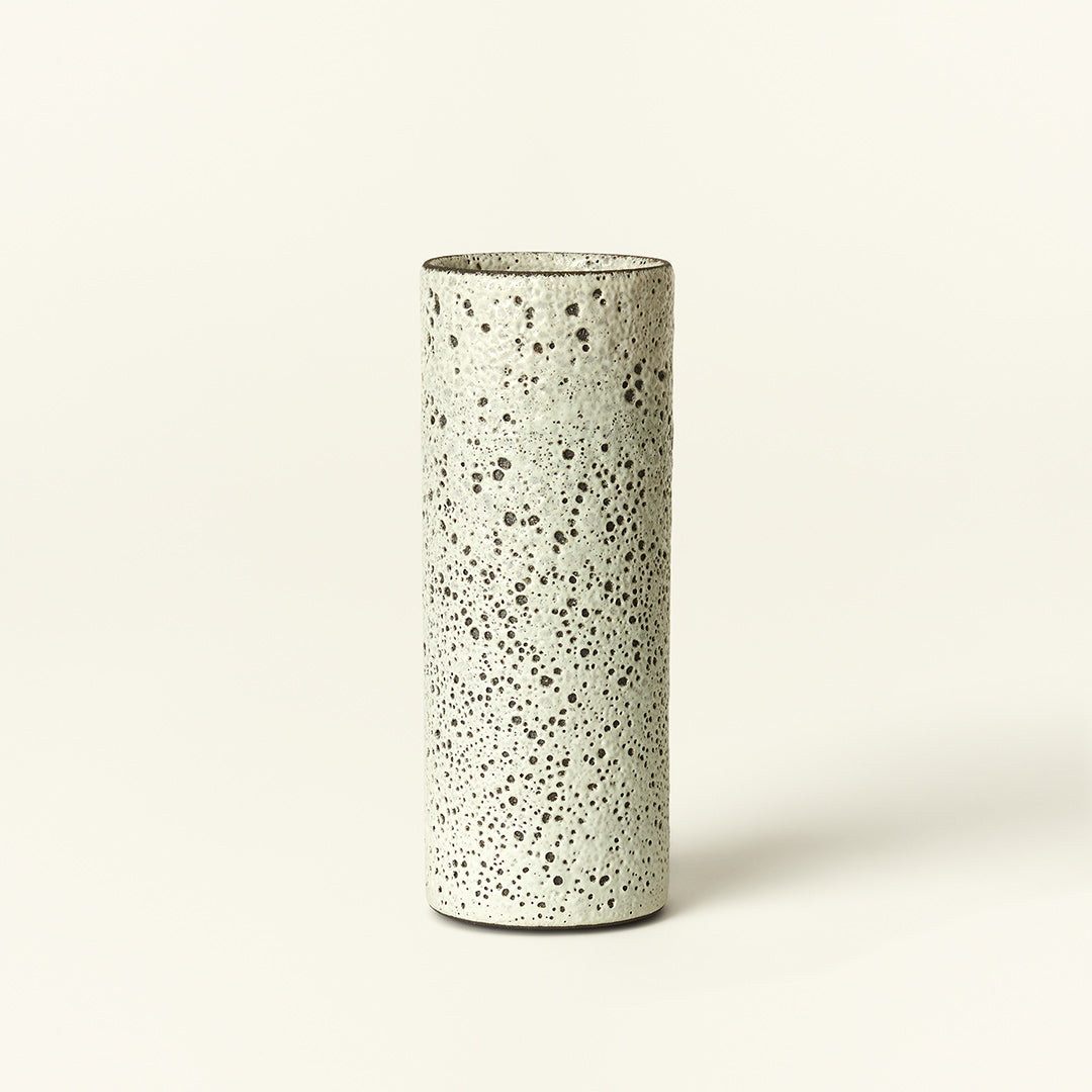 "Spongy" White Ceramic Cylinder Vase – George Home CT