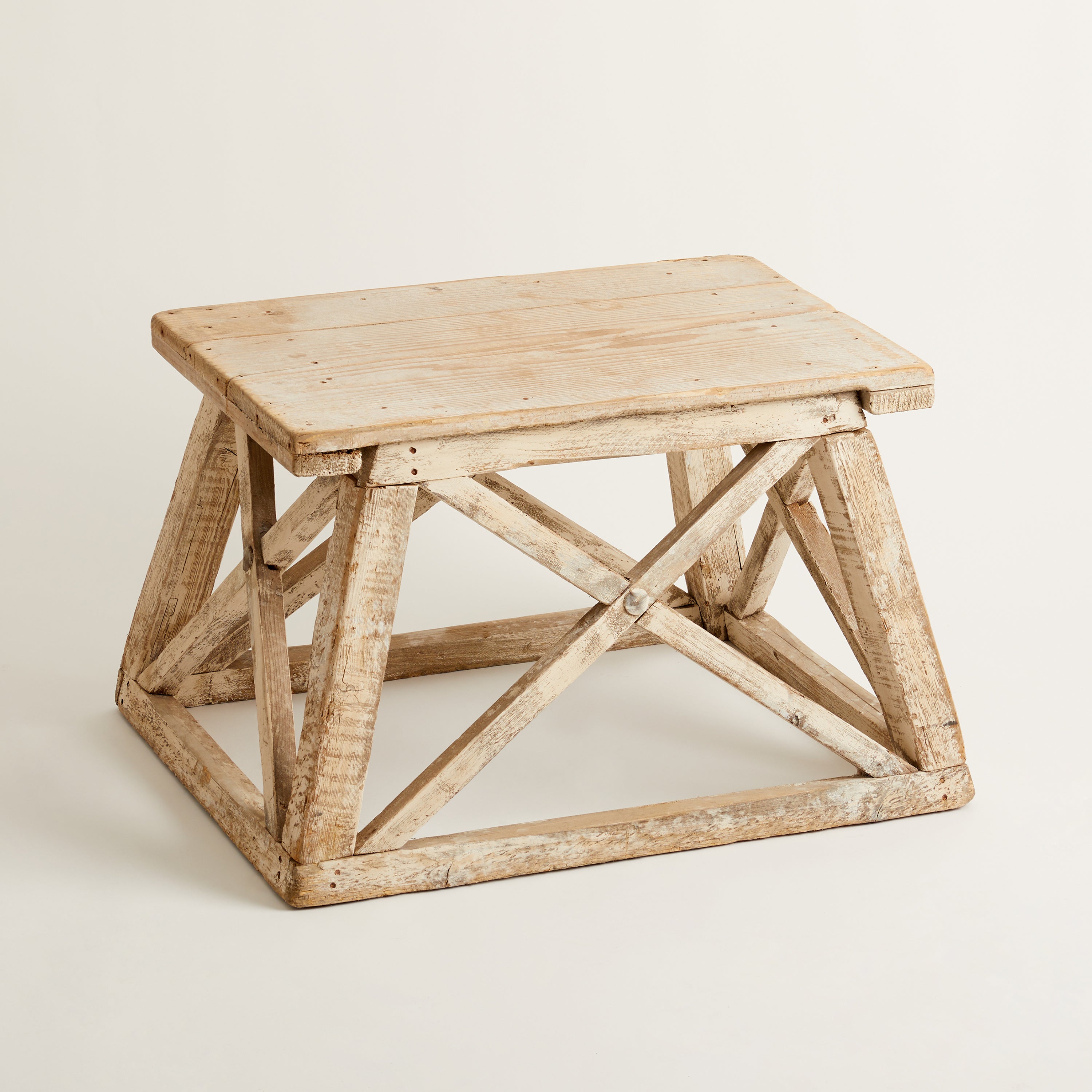 French White Washed Wooded X Face Table – George Home CT